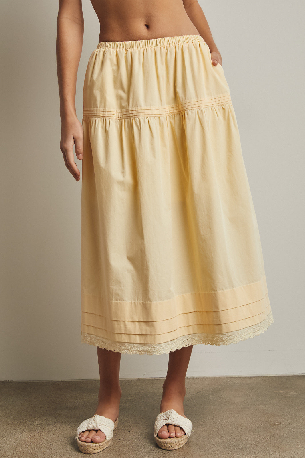 COTTON MIDI SKIRT BUTTER – Ocean State of Mind PR