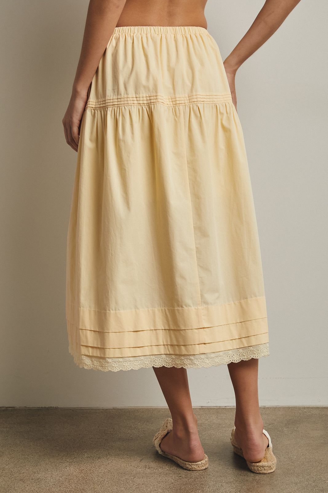 COTTON MIDI SKIRT BUTTER – Ocean State of Mind PR
